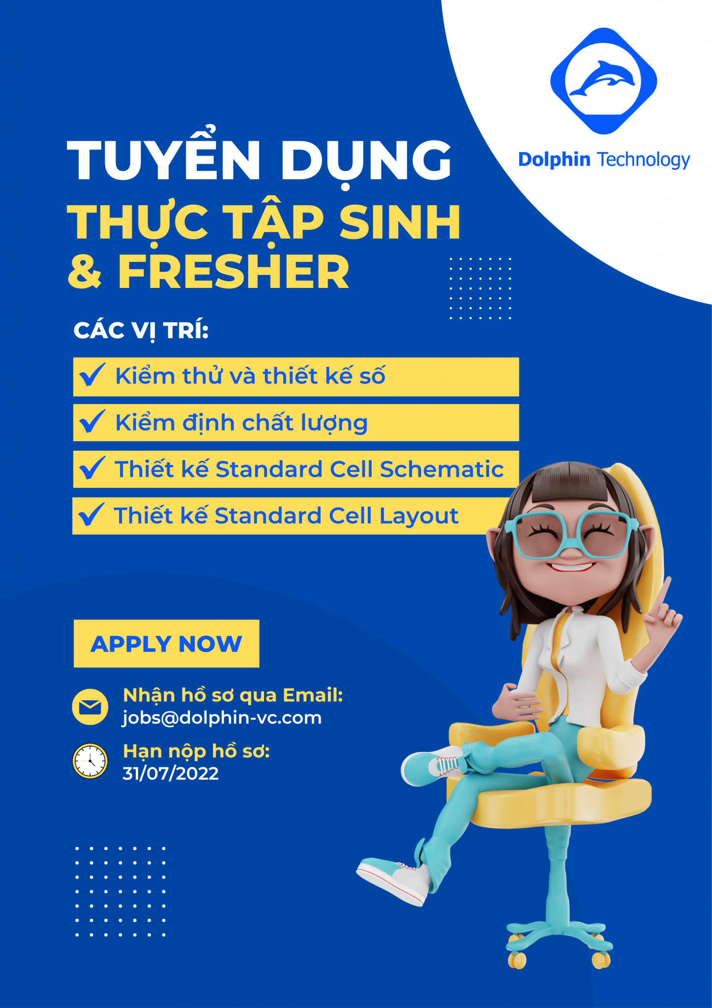 BẢN TIN TUYỂN DỤNG DOLPHIN TECHNOLOGY – Dolphin Technology Vietnam Center